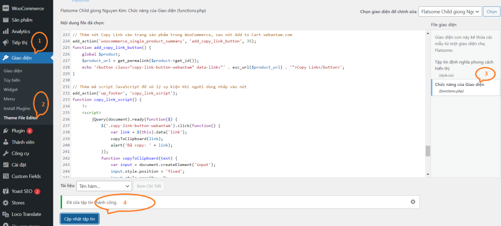 Chia sẻ code nút copy link cho sản phẩm woocommerce - Web An Tâm